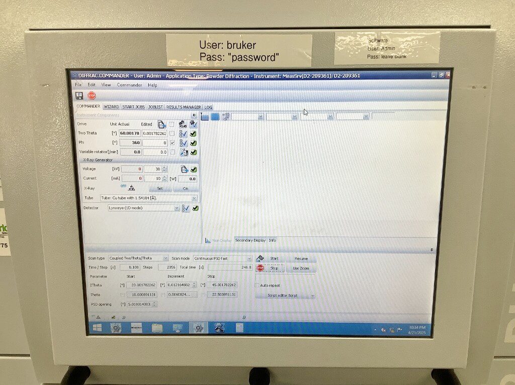 Bruker D2 PHASER Benchtop XRD