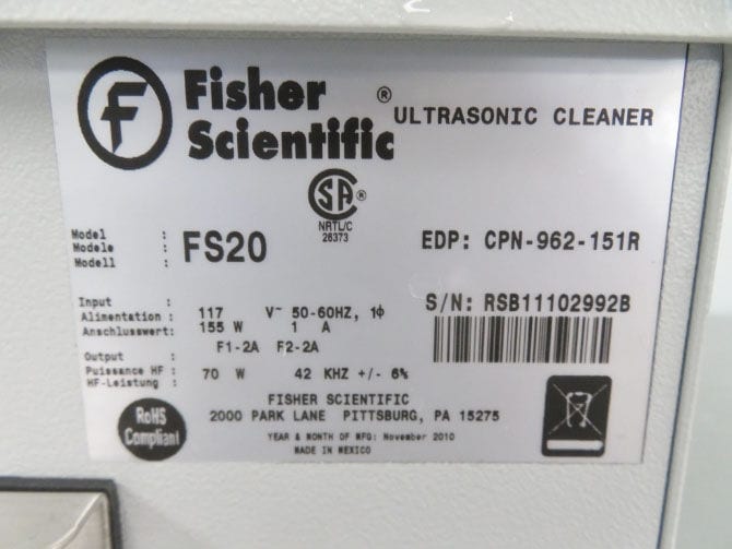 Fisher Scientific FS20H Ultrasonic Cleaner