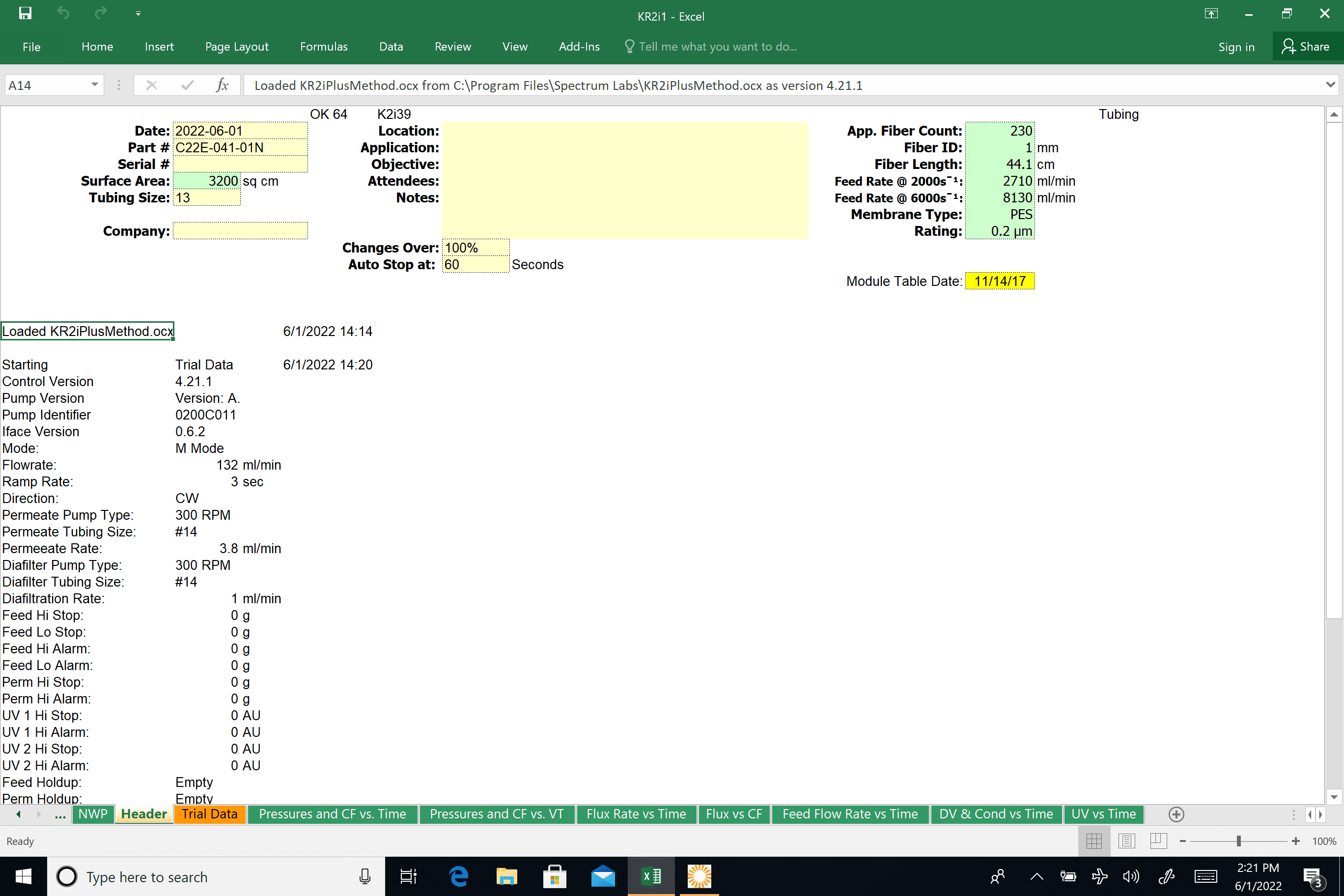 Spectrum Labs KrosFlo Research II TFF System