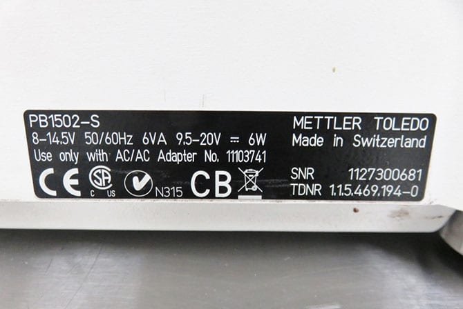 Mettler Toledo Balance PB1502-S - Top Loading