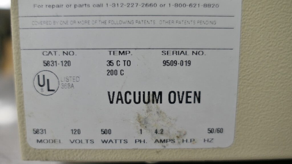 Napco 5831 Vacuum Oven - The Lab World Group