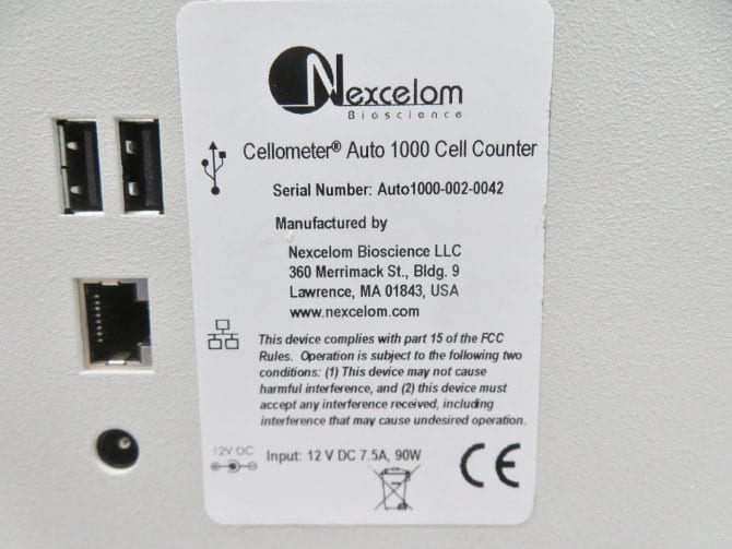 Nexcelom Cell Counter Cellometer Auto 1000