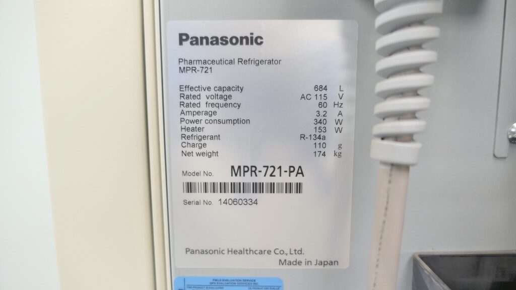 Panasonic Pharmacy Refrigerator MPR-721-PA