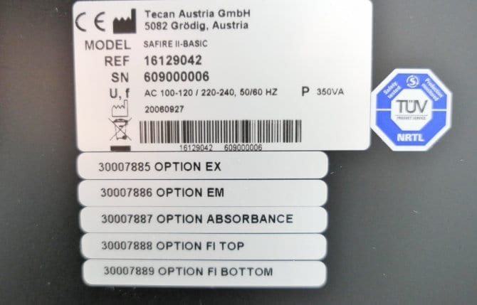 Tecan Safire 2 Multi-Detection Plate Reader with Abs + FL
