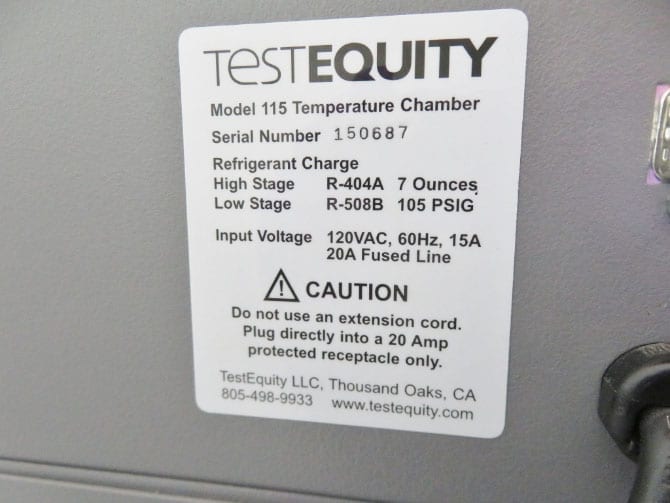 TestEquity 115 Temperature Chamber