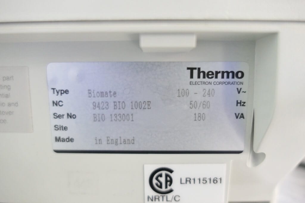 Thermo Biomate 5 Spectrophotometer - The Lab World Group