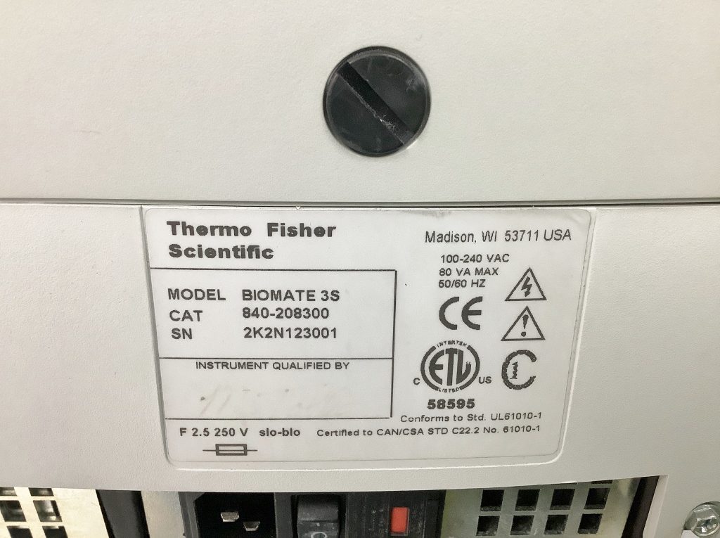 Thermo BioMate 3s Spectrophotometer - The Lab World Group