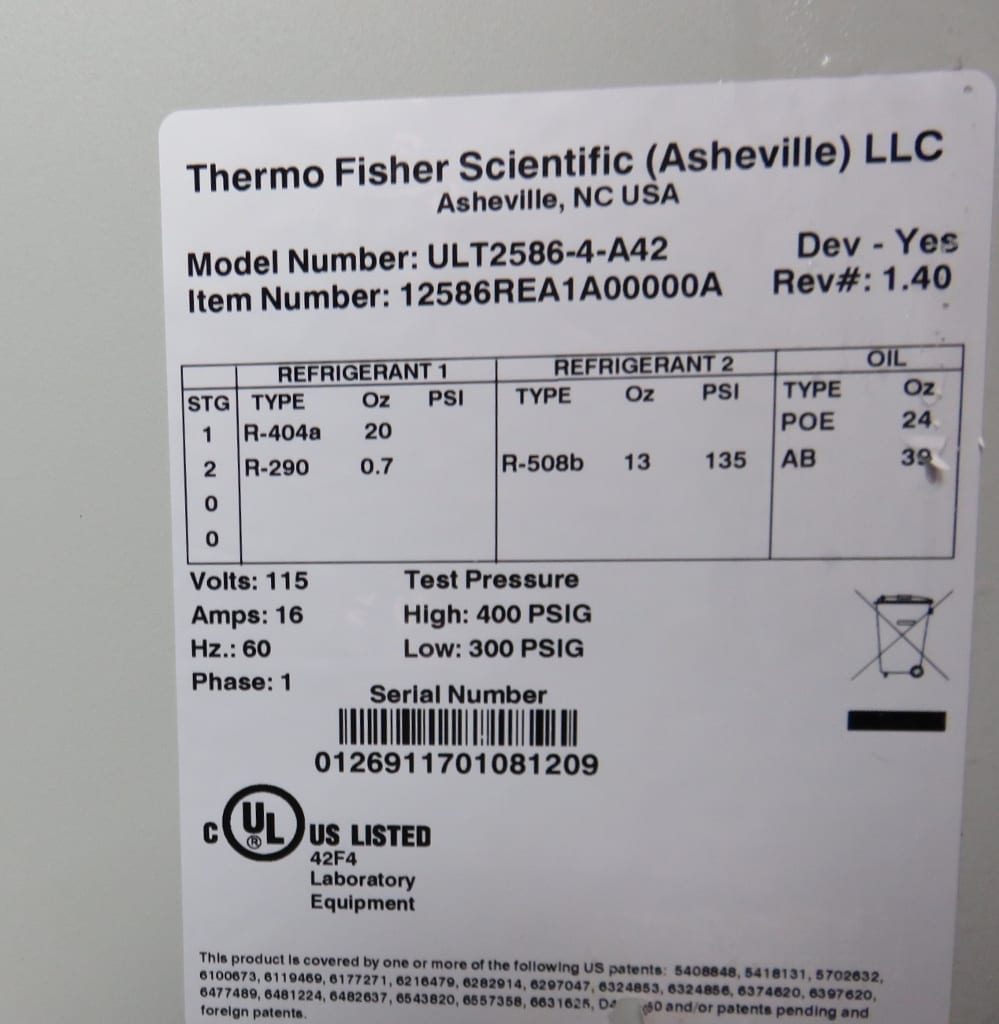 Thermo Scientific Revco ULT2586 Ultra Low Temp Freezer