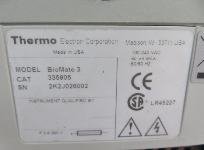 Thermo BioMate 3 Spectrophotometer