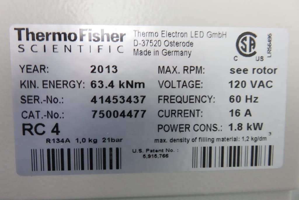 Thermo Sorvall RC4 Plus High Capacity Centrifuge