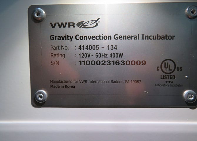 VWR Gravity Convection Incubator 414005-134 - BRAND NEW