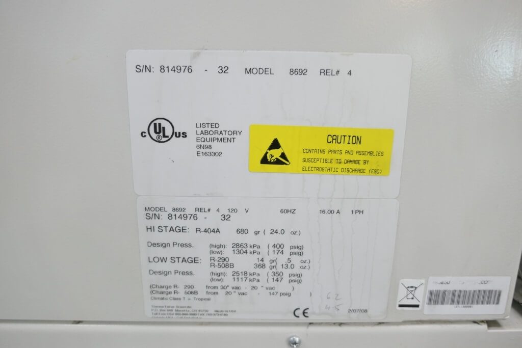 Thermo Forma Freezer 8692 Minus 80 Freezer