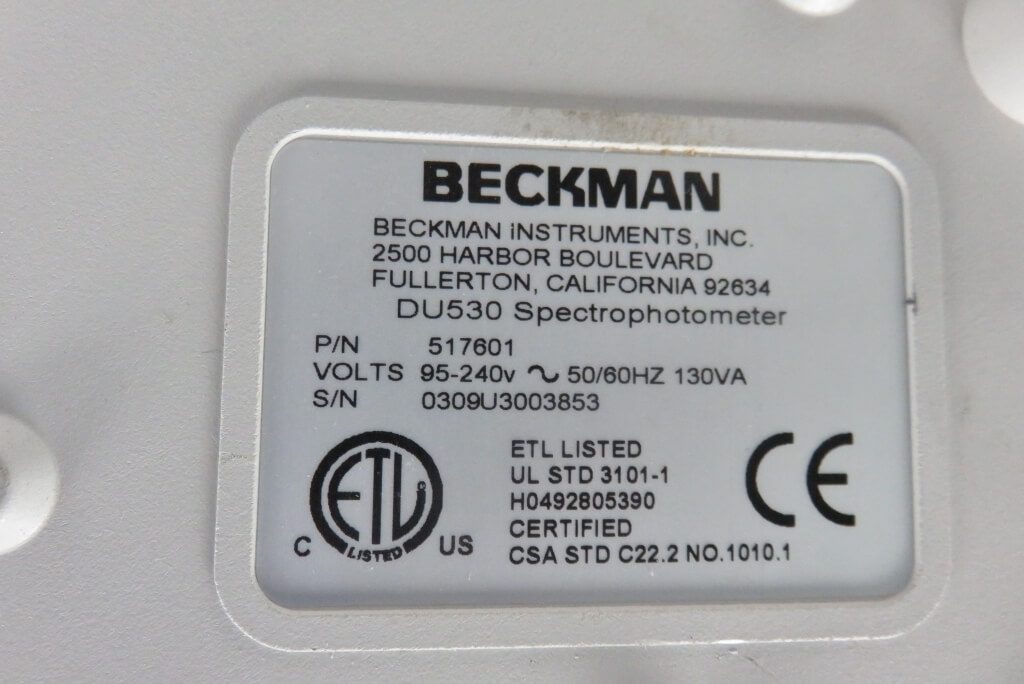 Beckman DU530 UV-Vis Spectrophotometer