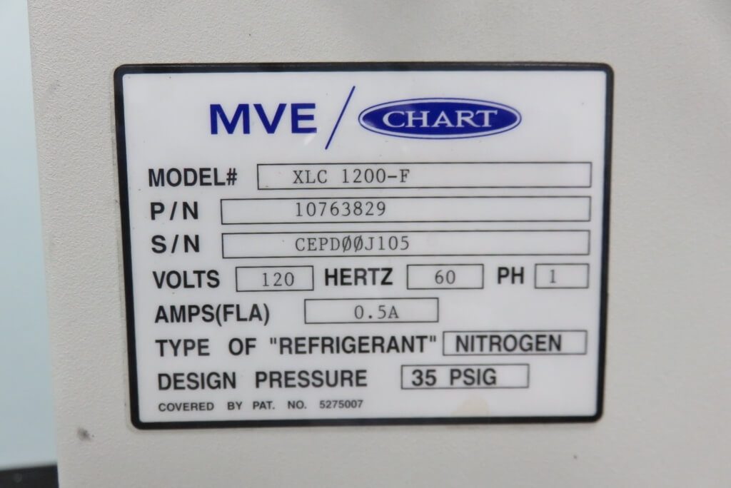 Chart MVE XLC-1200 Liquid Nitrogen Freezer - The Lab World Group