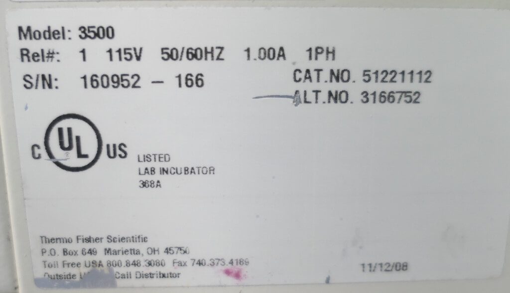 Thermo Precision Incubator 51221112 - The Lab World Group