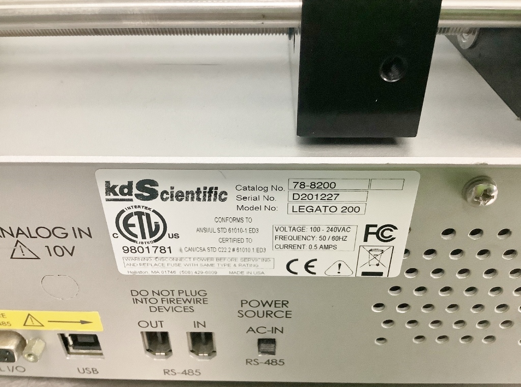 KD Scientific LEGATO 200 Syringe Pump - The Lab World Group