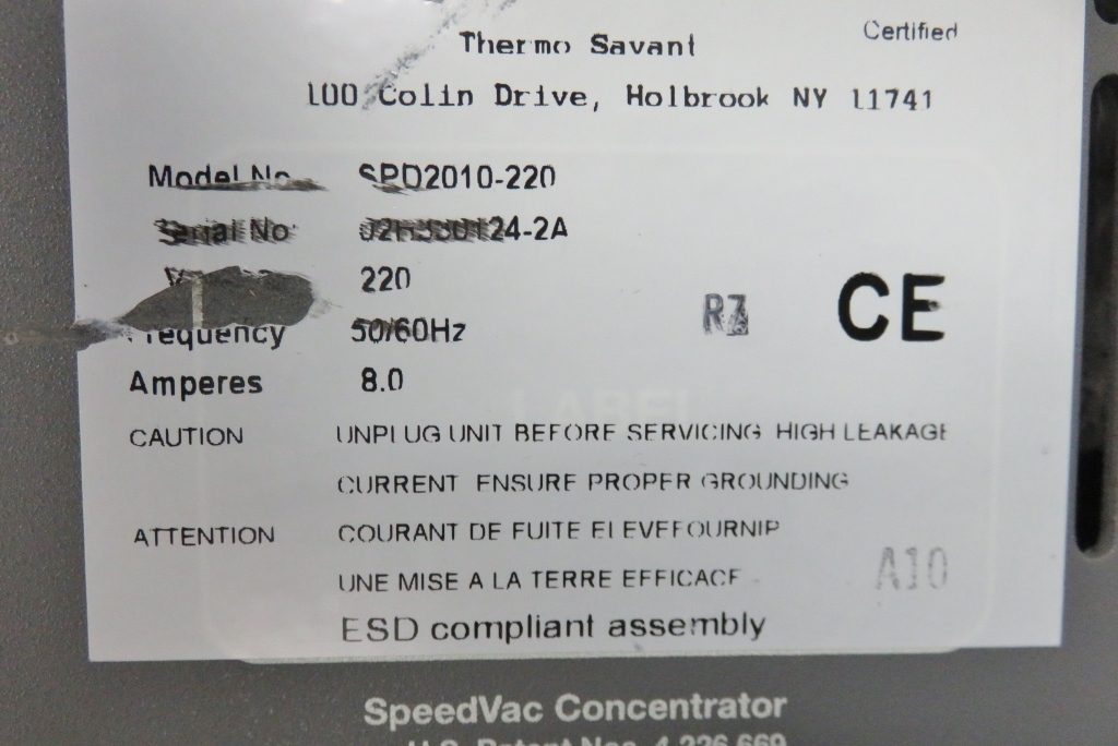 Thermo Savant SpeedVac SPD2010 - The Lab World Group