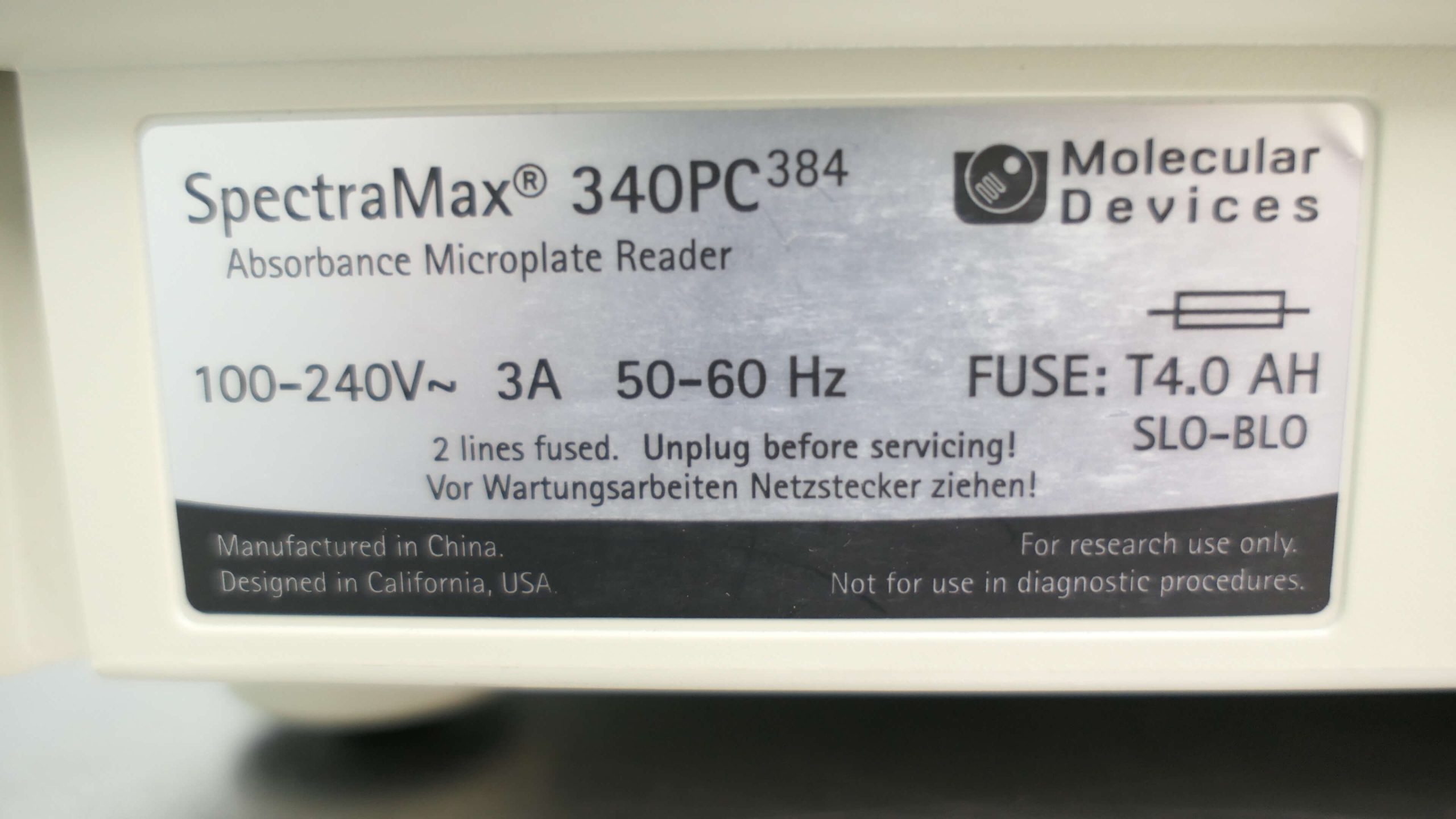SpectraMax 340PC384 Plate Reader - The Lab World Group