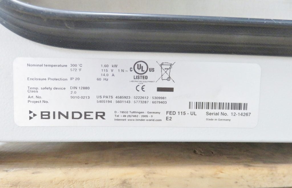 Binder Oven FED 115-UL - The Lab World Group