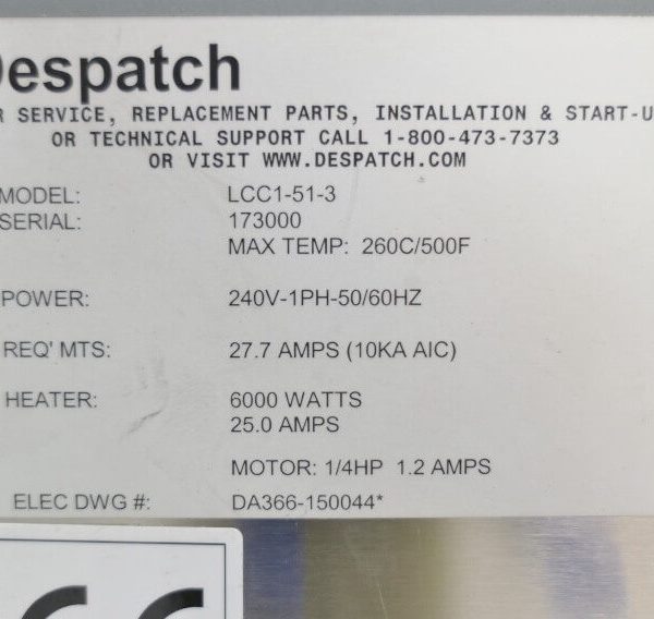 Despatch Oven LCC1-51-3 - The Lab World Group