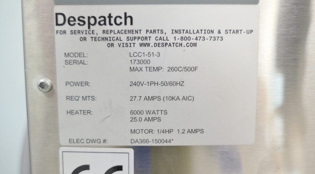 Despatch Oven LCC1-51-3 - The Lab World Group