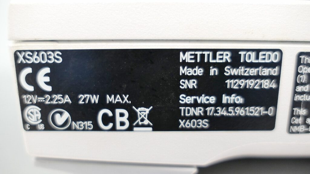 Mettler Toledo XS603S Analytical Balance - The Lab World Group