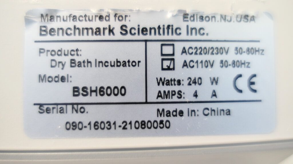 Benchmark Iso-Block Dry Bath Incubator BSH6000