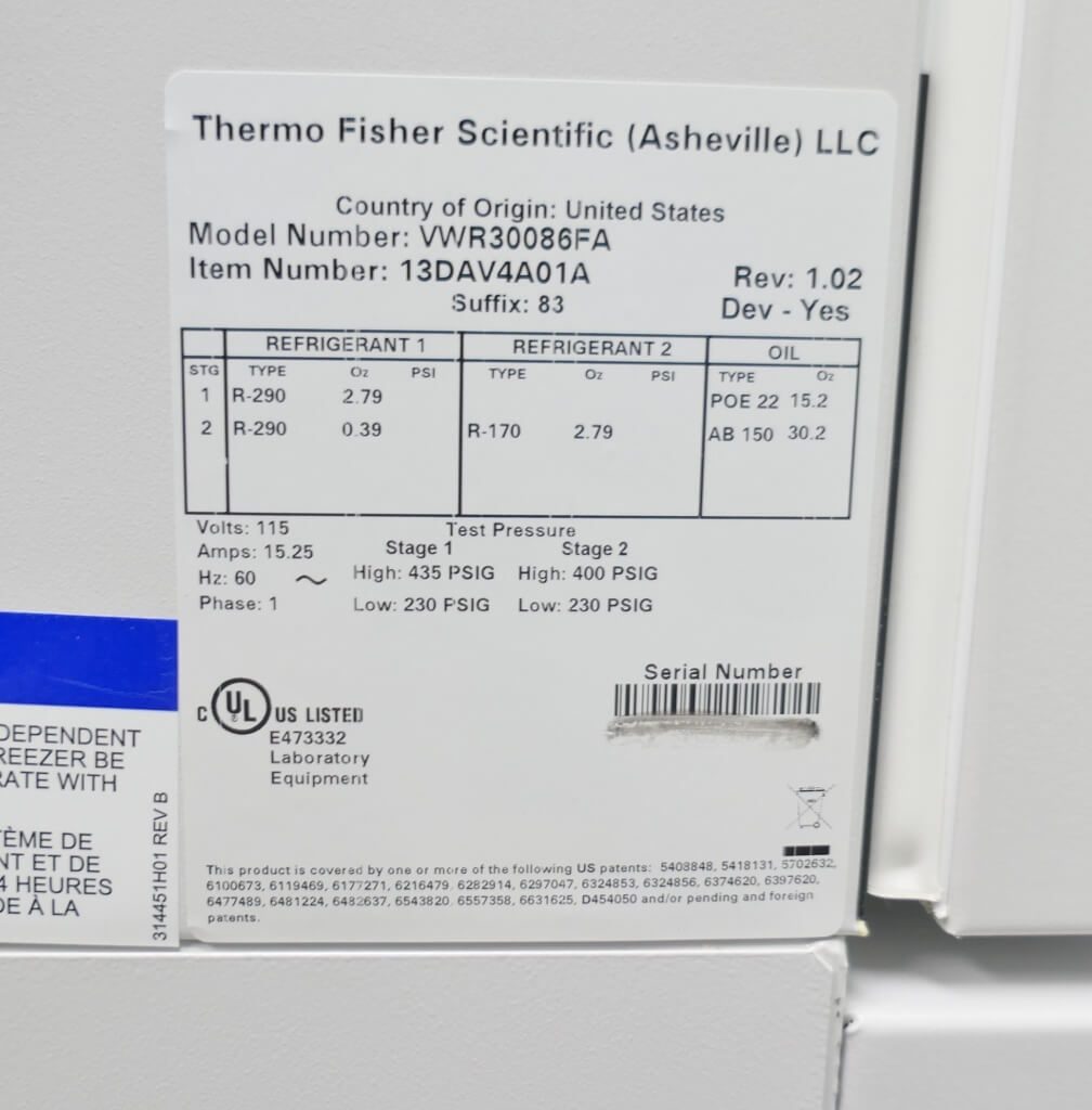 Thermo Minus 80 Freezer - 2022 Unused - The Lab World Group