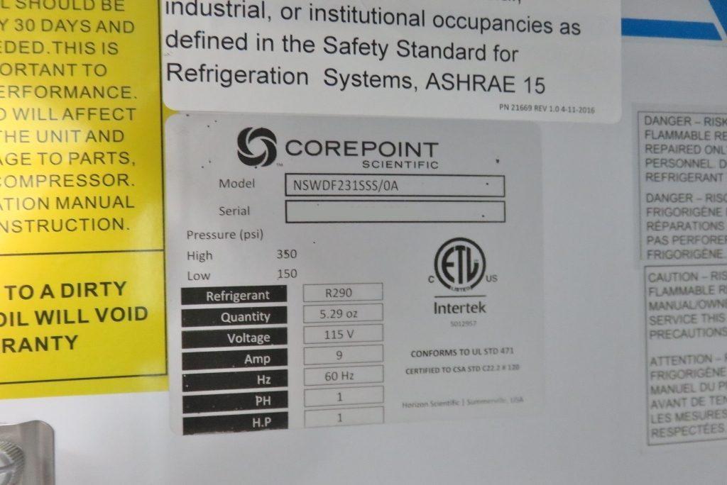 Corepoint -20C Lab Freezer - 2023 Unused - The Lab World Group