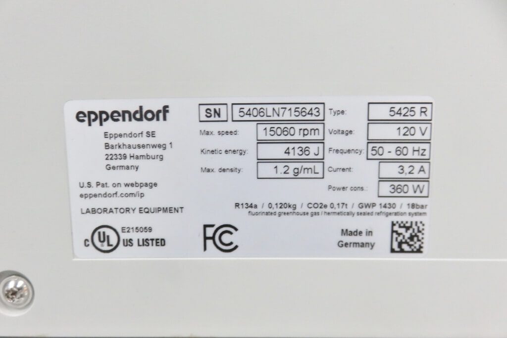 Eppendorf 5425R Centrifuge - The Lab World Group