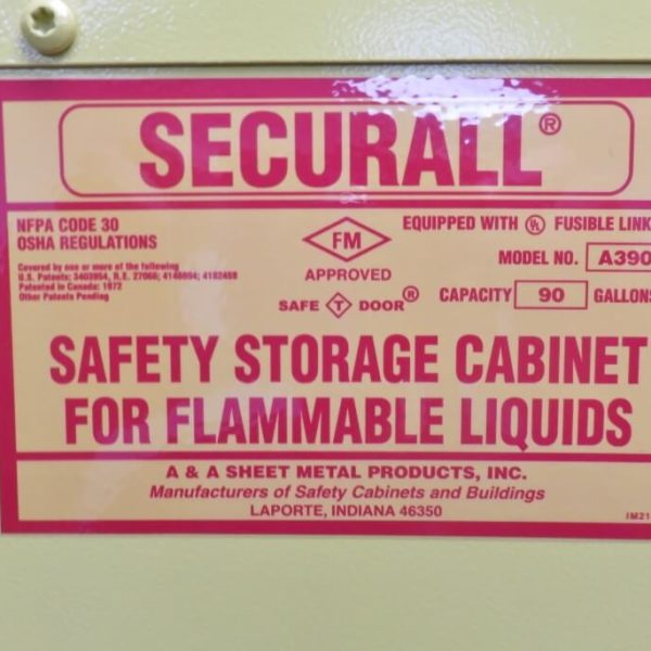 Securall Flammable Storage Cabinet - 2023 Unused