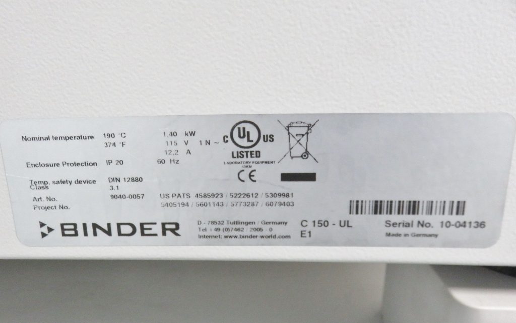 Binder CO2 Incubator C 150 - The Lab World Group