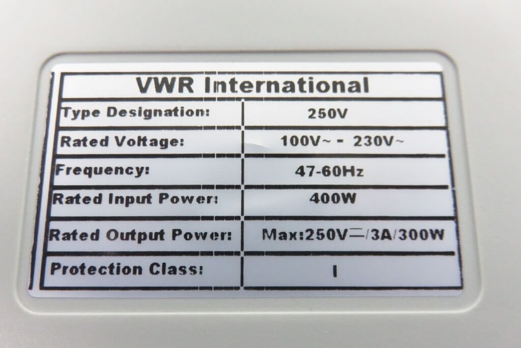 250V Power Supply VWR Electrophoresis - The Lab World Group