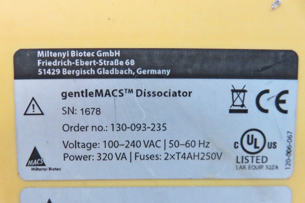Miltenyi Biotec GentleMACS Dissociator - The Lab World Group