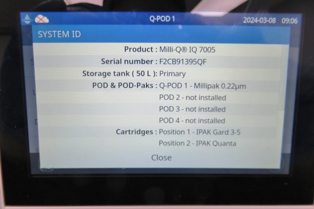 Millipore IQ 7005 Water Purification System - The Lab World Group