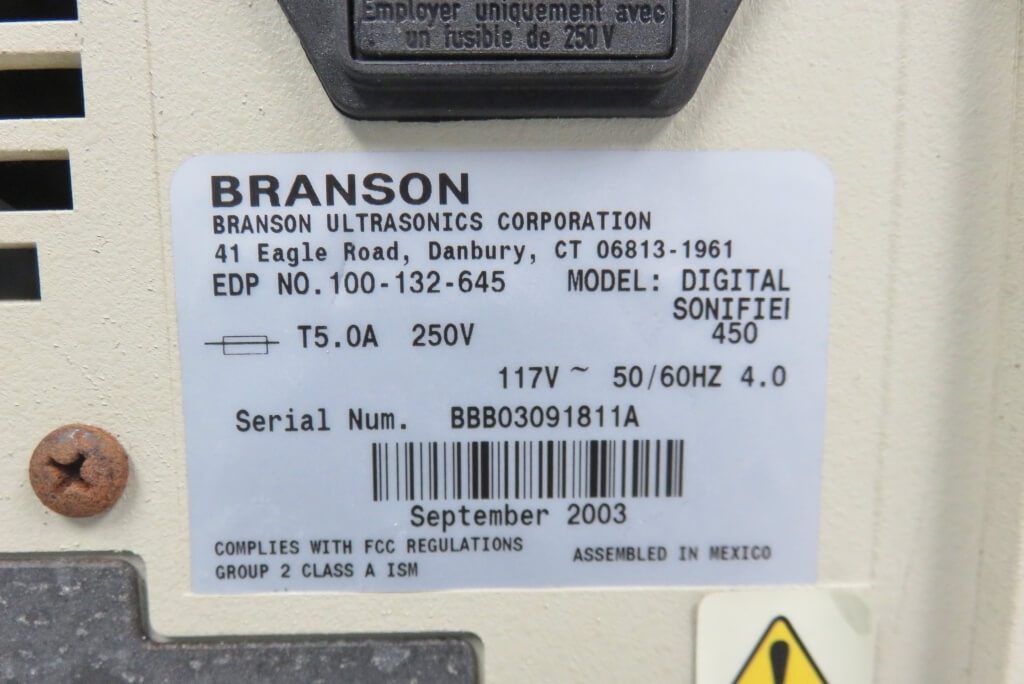 Branson 450 Sonicator Cell Disrupter - The Lab World Group