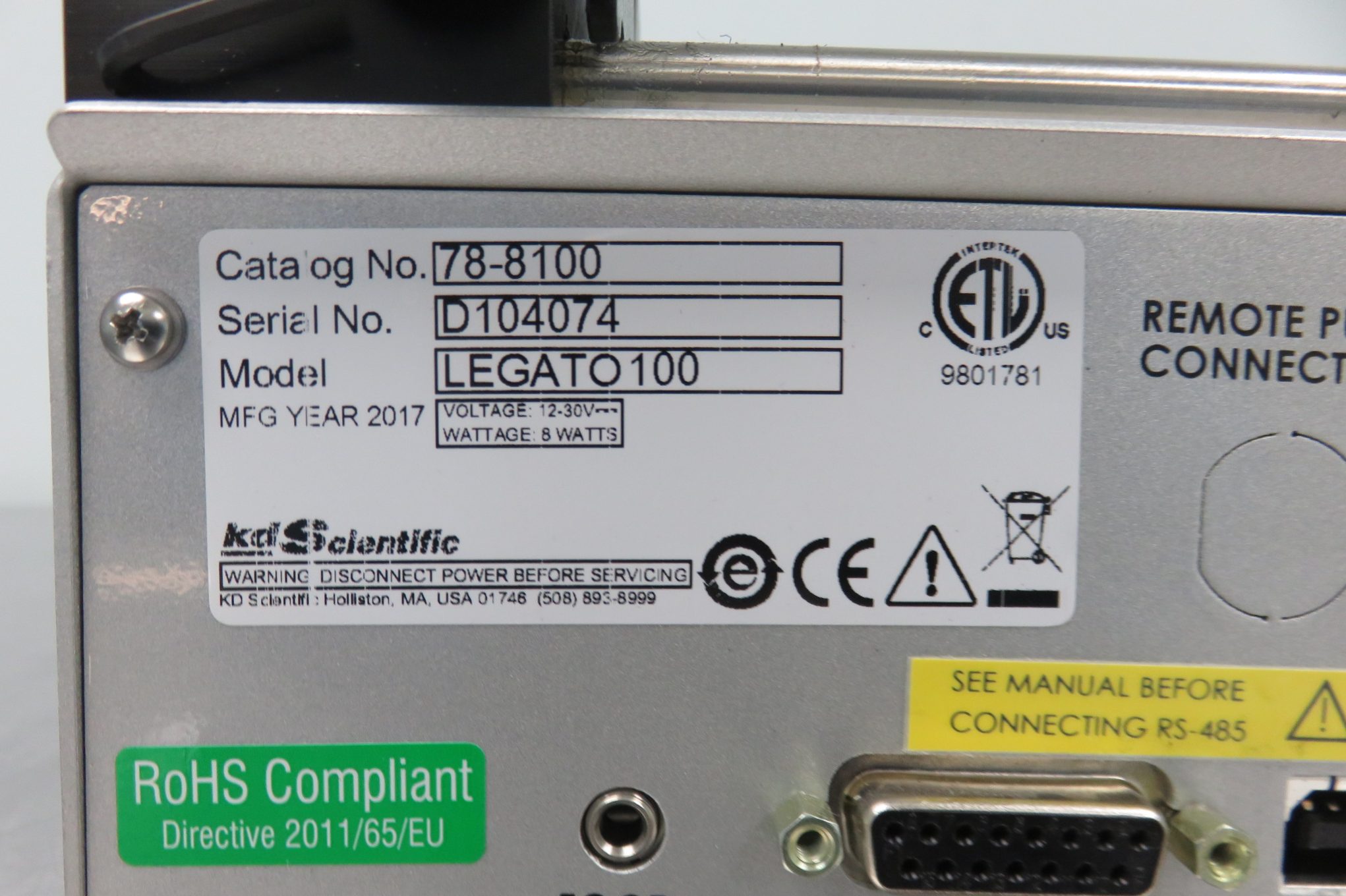 KD Scientific Legato 100 Syringe Pump - The Lab World Group