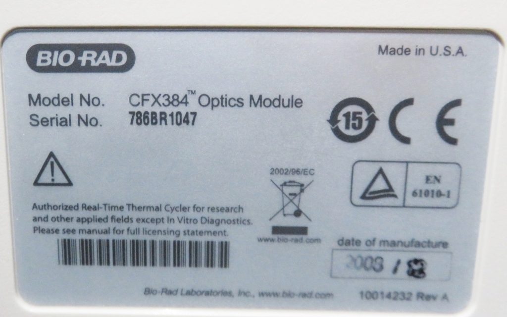 BioRad CFX384 Real Time PCR System - The Lab World Group