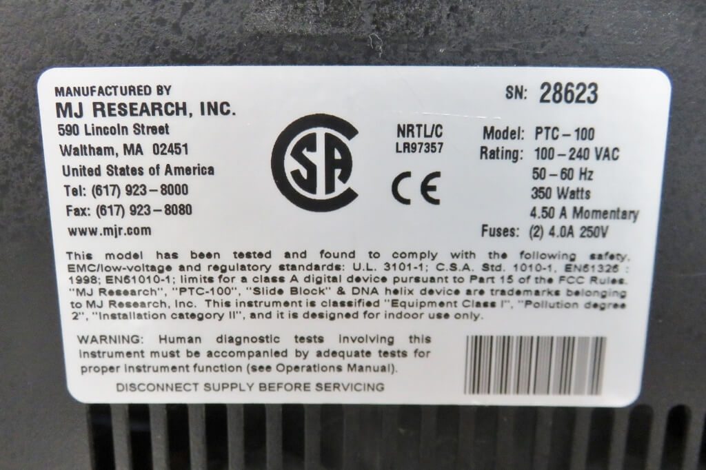 MJ Research PTC-100 Peltier Thermal Cycler