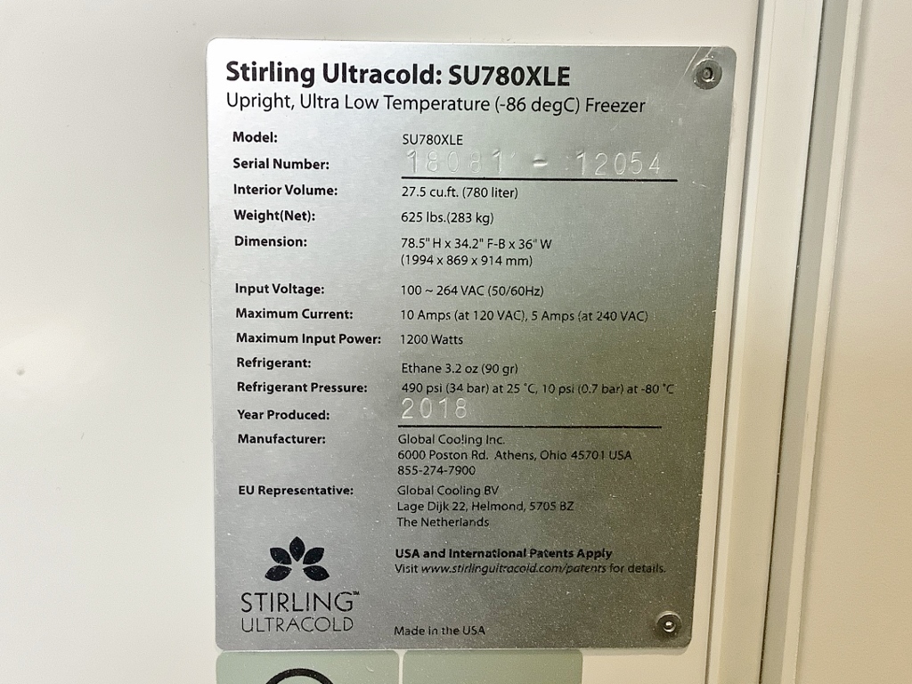 Stirling Ultracold SU780XLE ULT - The Lab World Group