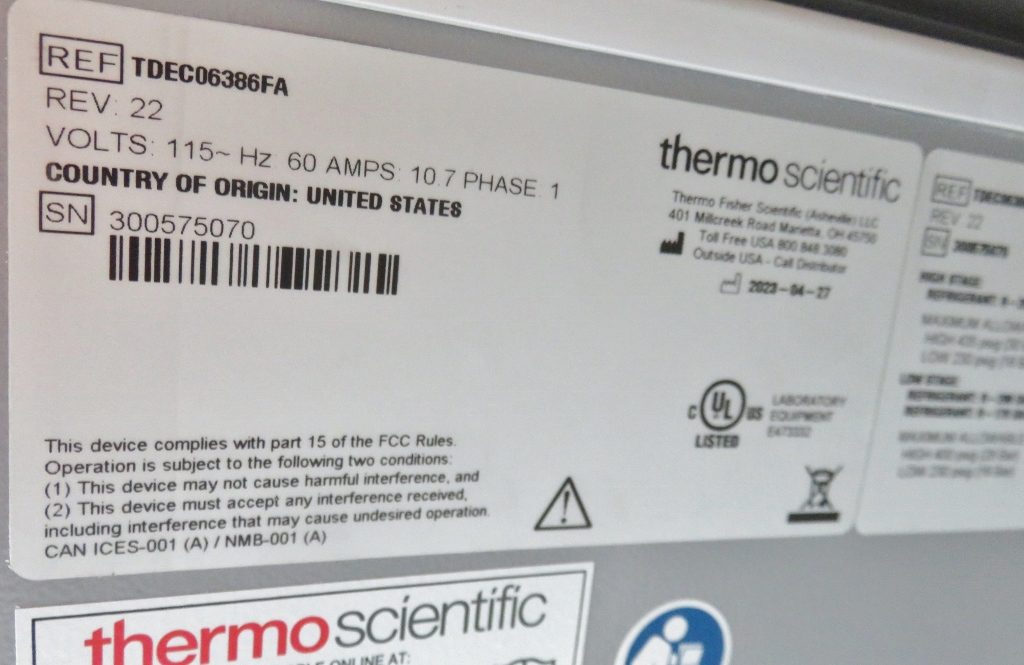 Thermo TDE -80C Ultra Low Freezer - 2023 Unused - TLWG