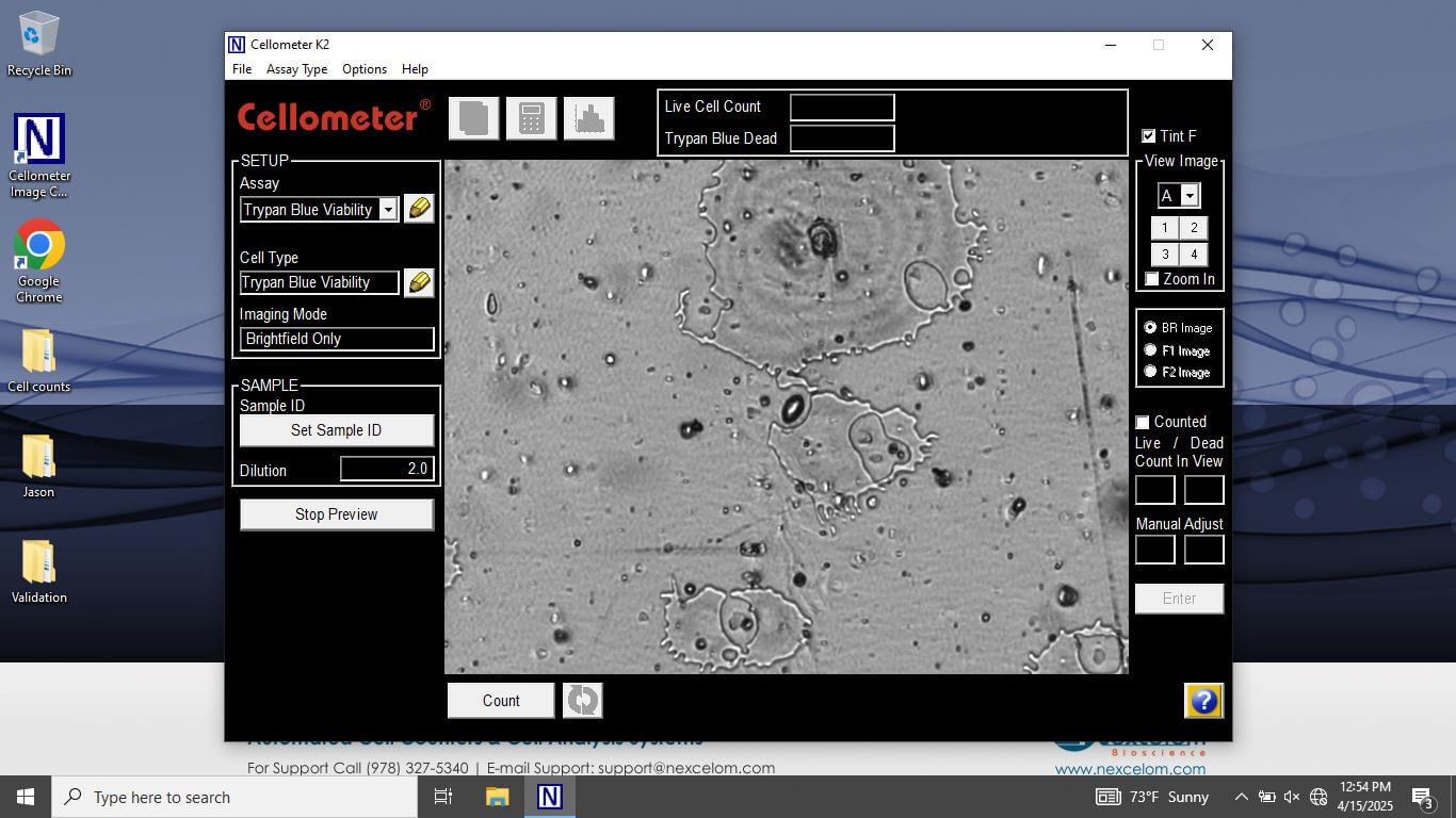 Nexcelom Cellometer K2 Fluorescent Cell Counter