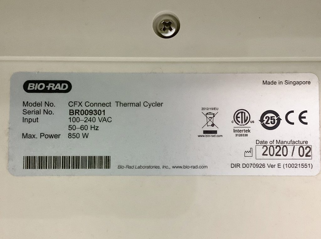 Biorad CFX96 Connect Real Time PCR - The Lab World Group