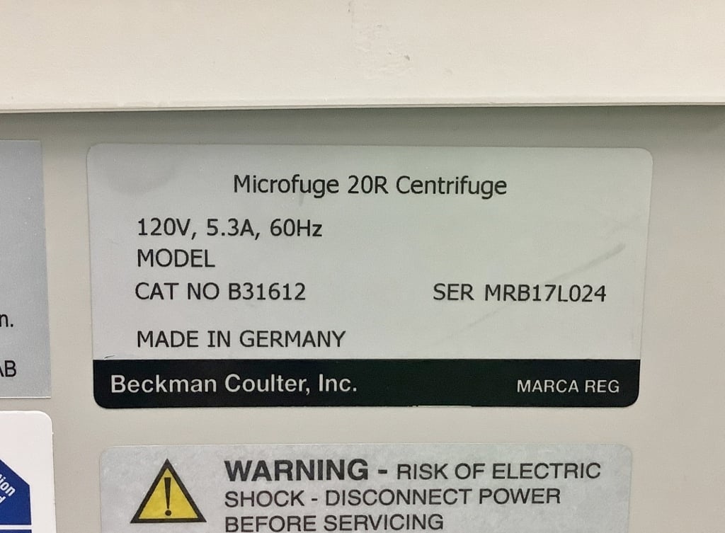 Beckman Microfuge 20R Centrifuge - The Lab World Group