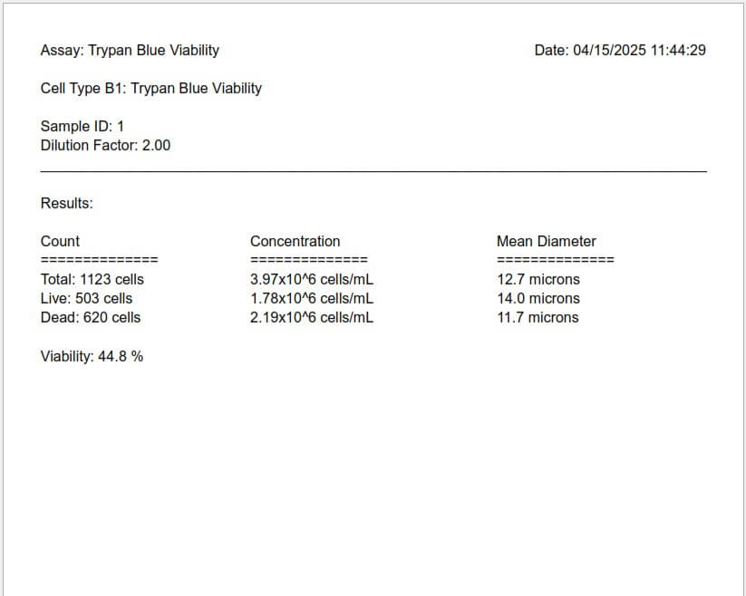Nexcelom Cellometer K2 Fluorescent Cell Counter