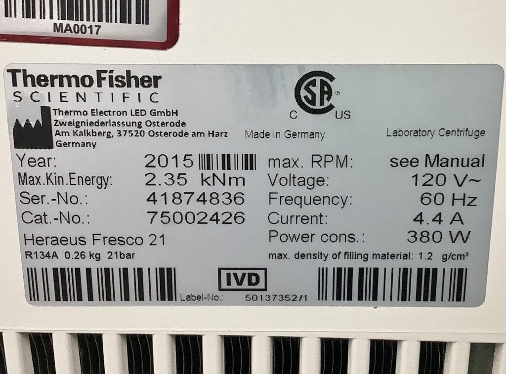 Thermo Scientific Micro 21R Refrigerated Centrifuge