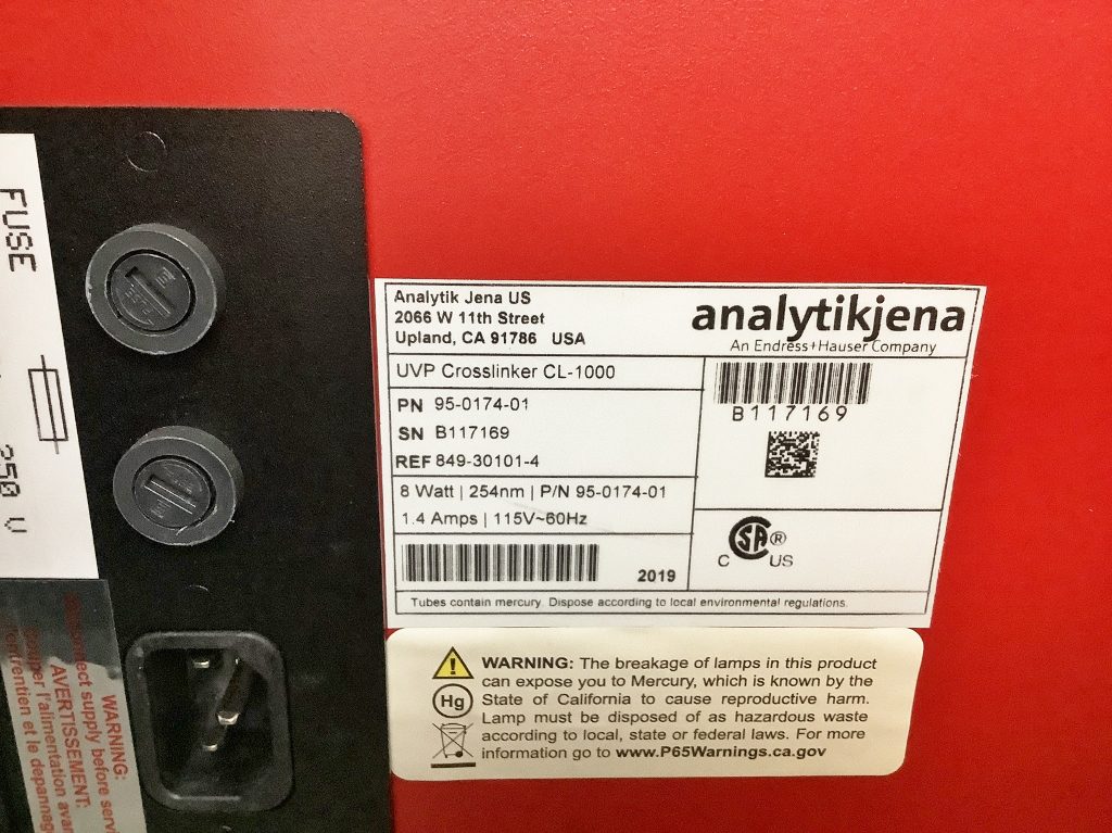 UVP Crosslinker CL1000 - The Lab World Group