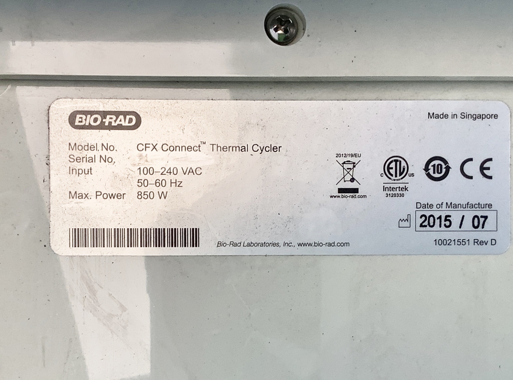 Biorad CFX96 Connect Real Time PCR - The Lab World Group