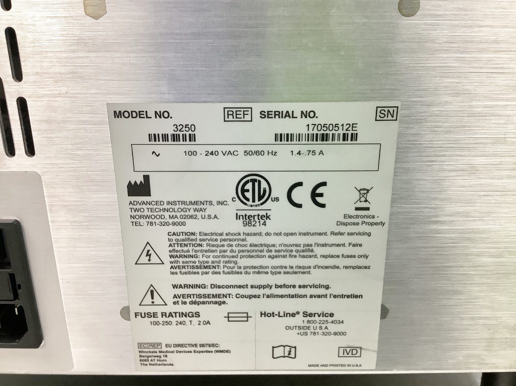 Advanced Instruments 3250 Osmometer - The Lab World Group