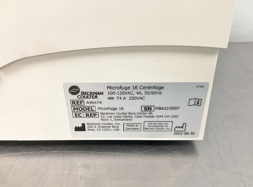 Beckman Coulter Microfuge 16 - The Lab World Group